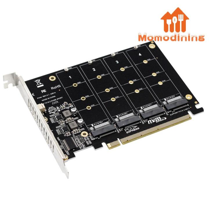 4พอร์ต M.2 NVME ตัวแปลงฮาร์ดไดรฟ์ X16สำหรับ PCIE SSD เครื่องอ่าน4X32Gbps การ์ดขยาย PCIE Split ...
