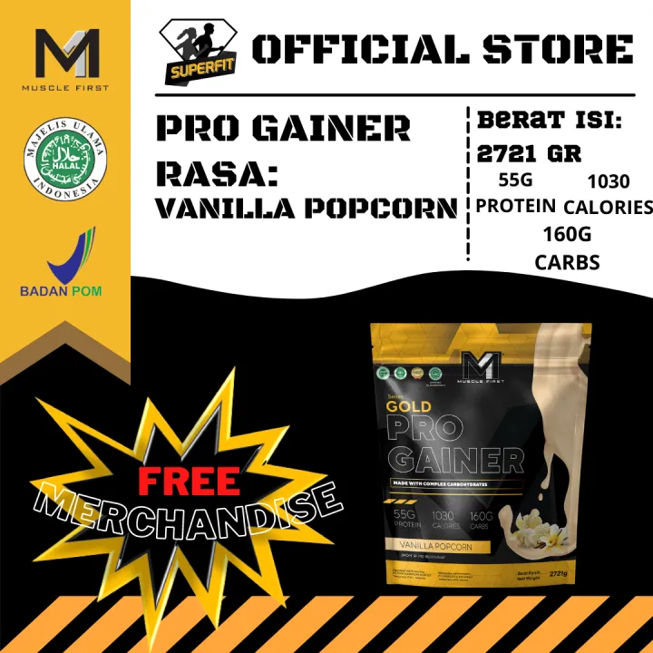 Muscle First Pro Gold Gainer 6 LBS -M1 Rasa Vanilla Popcorn Halal&BPOM ...