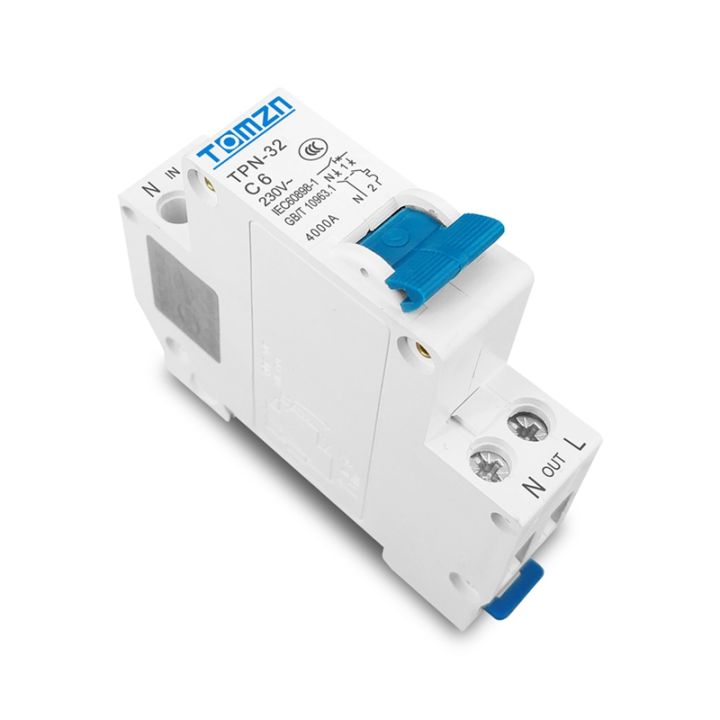 TPN 1P+N Mini Circuit Breaker MCB 6A Din Rail Mounting Miniature ...