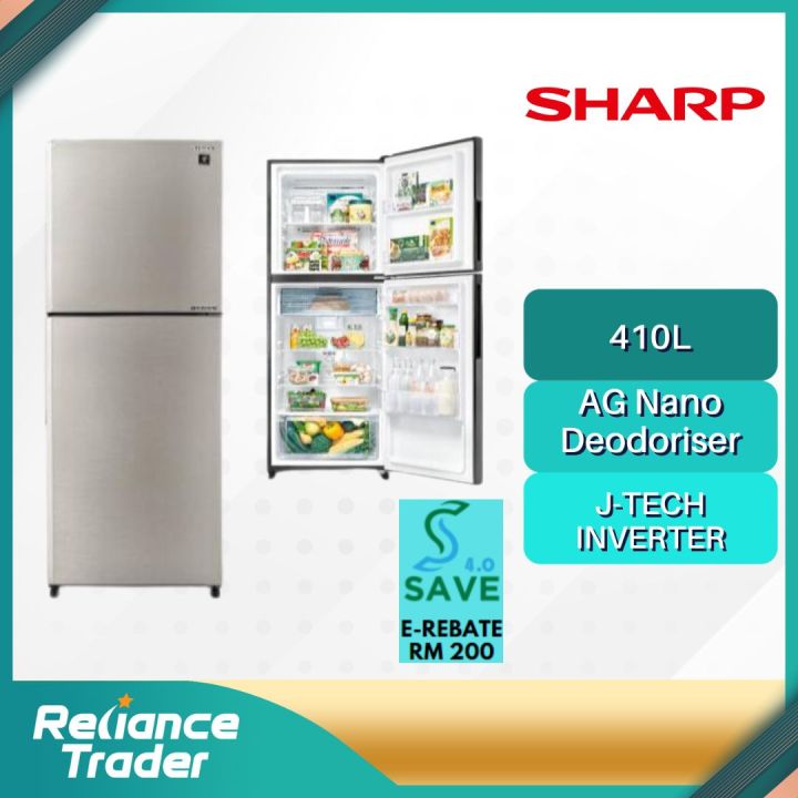 《Save 4.0》Sharp 410L J-TECH Inverter Smile Refrigerator SJ4122MSS | Lazada