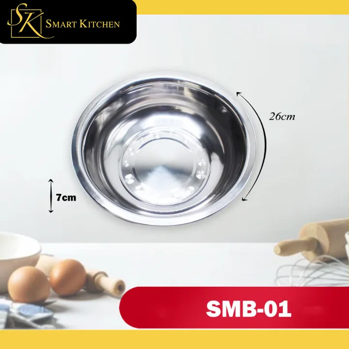 STAINLESS MIXING BASIN 26cm | 28cm | 30cm | 32cm | 34cm | 36cm | 38cm ...