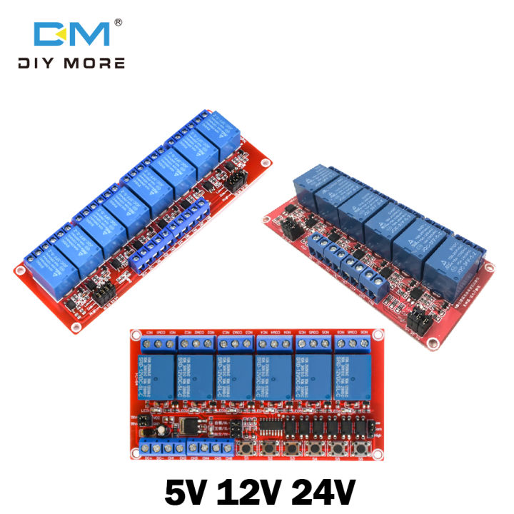 diymore DC5V/12V/24V 6/8 Channel High/Low Level Trigger Relay Module ...