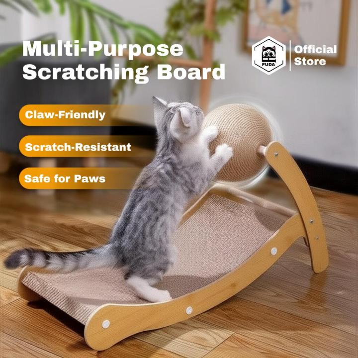 Cat Scratching Board with Ball Exercise Interactive Toy Scratcher Claw ...