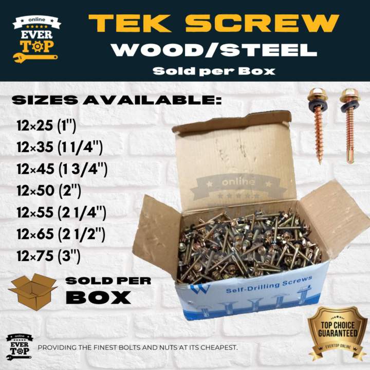 TEK SCREW FOR WOOD | STEEL (SOLD PER BOX) text screw | tex screw ...
