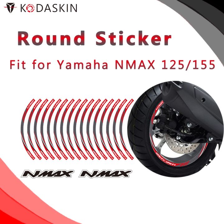 ☎ KODASKIN Motorcycle NMax 2D Emblem Round Sticker Decal Big Wheel Rim ...