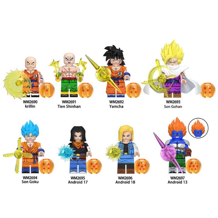 Anime DBZ Son Goku Gohan Yamcha Tien Shinhan Krillin Ball Mini Building ...