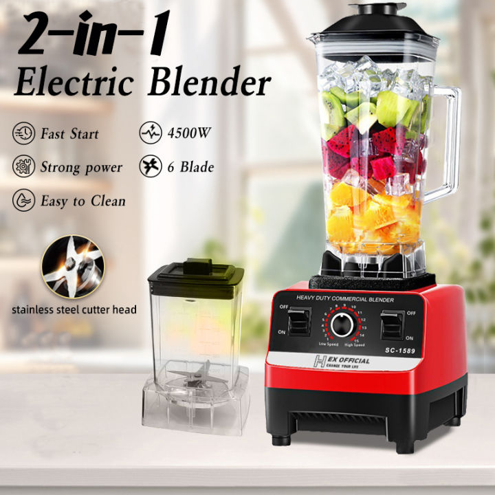 2L 2-in-1 Heavy Duty hand Blender Commercial Grinder Food Mixer For ...