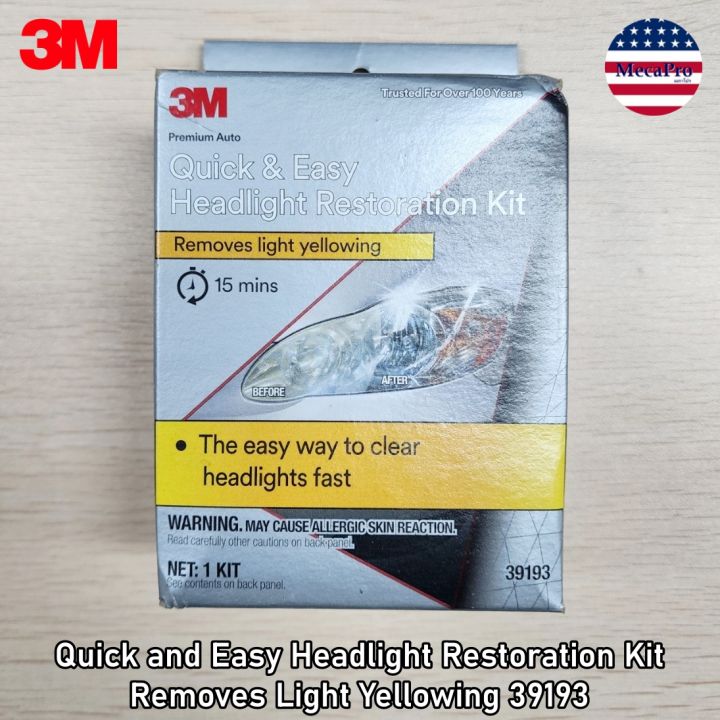3M® Quick and Easy Headlight Restoration Kit Removes Light Yellowing ...
