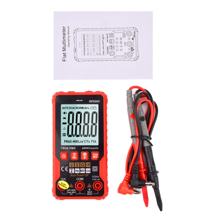 Rechargeable Digital Multimeter Color LCD Display 6000 Counts Auto ...