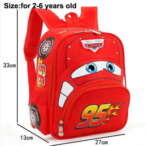 3D Lightning Mcqueen Racing Car School Bag / Backpack for Toddlers Kids ...