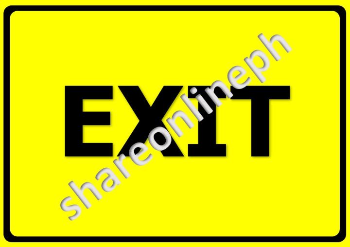 Exit Laminated Signages Sign Boards High Quality Signage Entrance Exit ...