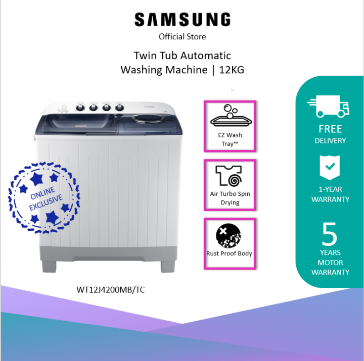 [ONLINE EXCLUSIVE] Samsung Twin Tub Semi Automatic Washing Machine with ...