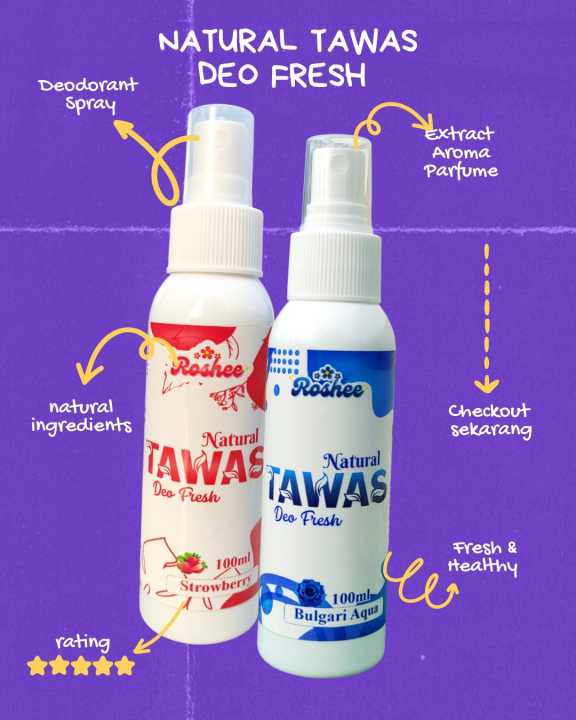Deodorant tawas spray cair natural tawas deo fresh 100% natural ...