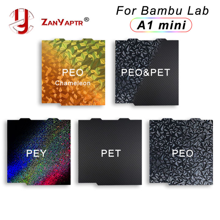 Bambu Lab A1 Mini Textured Pei 180x180 Build Plate Double sided Carbon ...