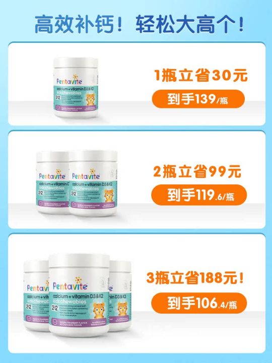 Pentavite naturally only takes calcium tablets for children and babies ...