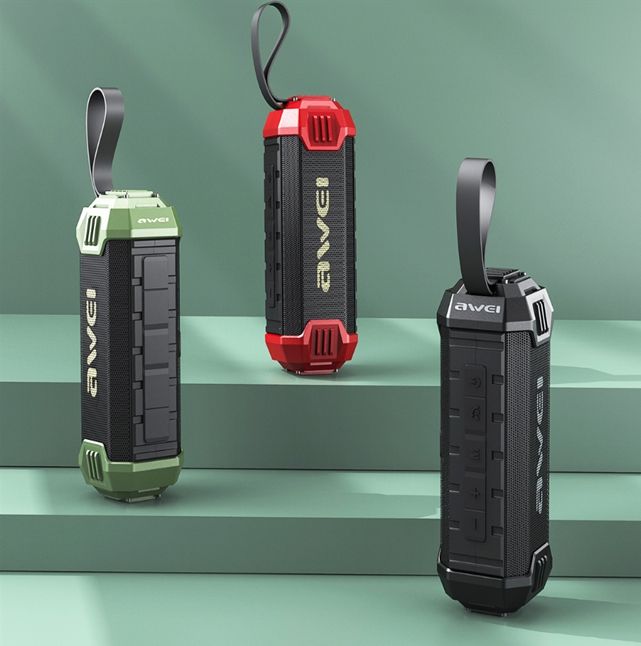 AWEI Y280 Portable Wireless Bluetooth Speaker Bass IPX4 Waterproof Up to 12 Hours Playing Time ...