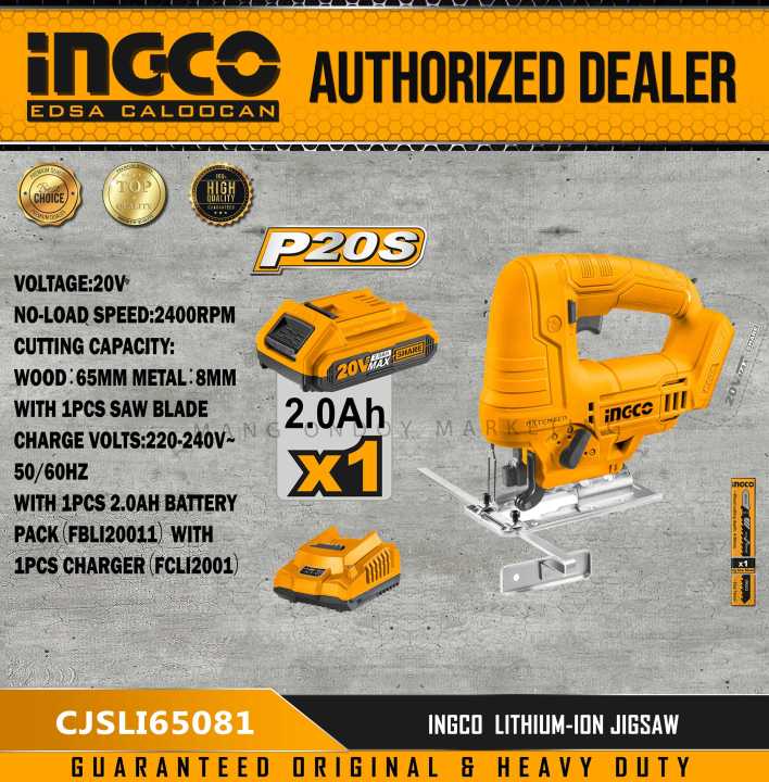 INGCO LITHIUM-ION JIGSAW 20V"(CJSLI65081) | Lazada PH