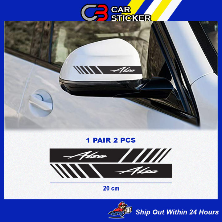Alza Perodua Side Mirror car sticker / 1 pair 2 pcs / W411 | Lazada