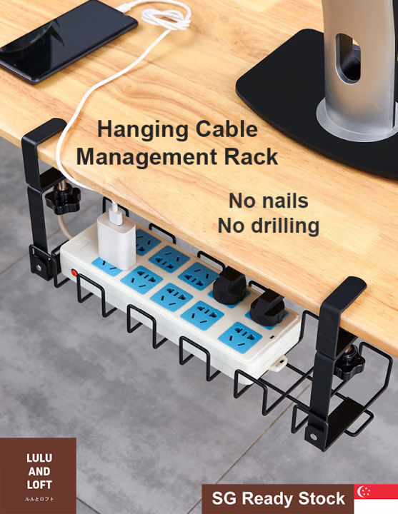 LULU AND LOFT Cable Management Rack Desk Cable Organizer Wire Plug Cord ...