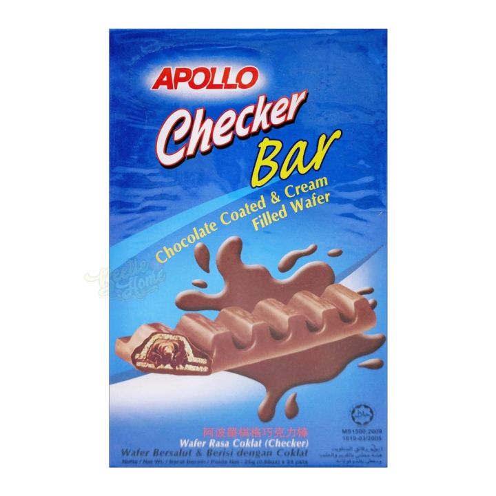 🔵 อพอลโล เช็คเกอร์บาร์ เวเฟอร์เคลือบช็อกโกแลตและครีม | Apollo Checker ...