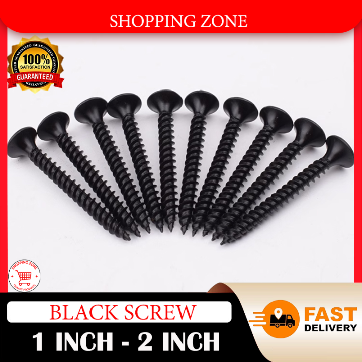 1 BOX BLACK SCREW / GYPSUM SCREW FOR WOOD / SCREW FOR GYPSUM BOARD ...