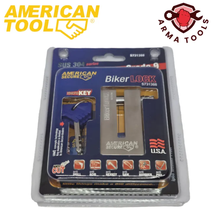 Gembok Motor Tipe U Shape Anti Maling/ Biker Lock American Secure ...