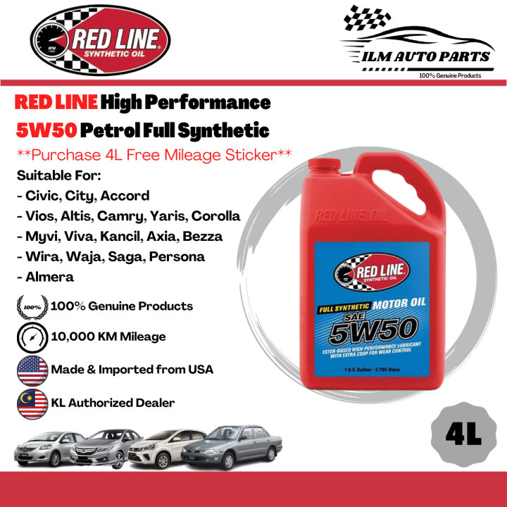 [ILM] RED LINE High Performance 5W50 3.785L Petrol Fully Synthetic ...