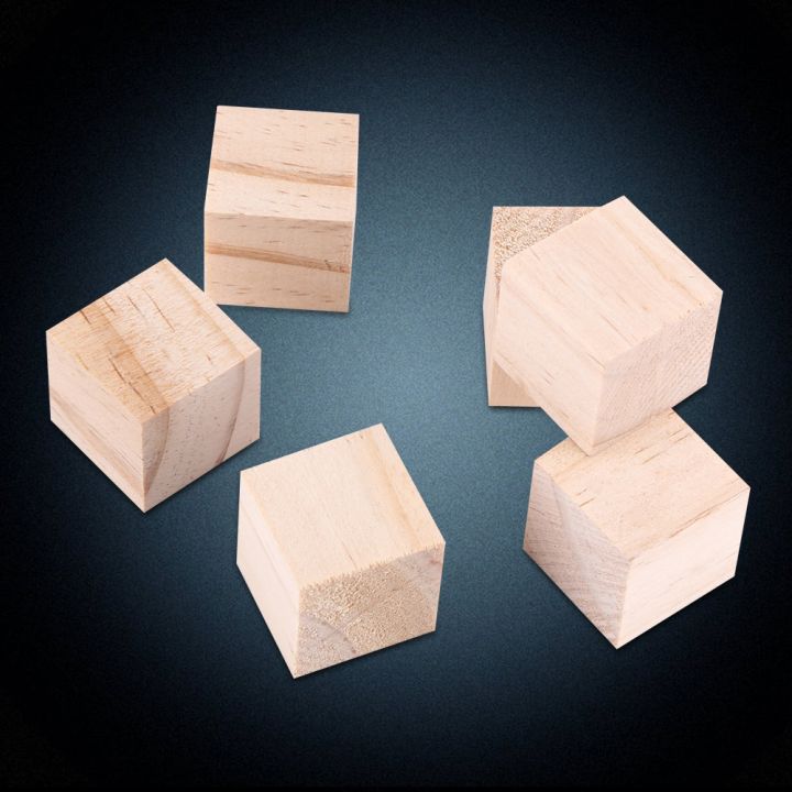 25mm 1 Inch Wood Cubes Natural Unfinished Wooden Craft Blocks Wood ...