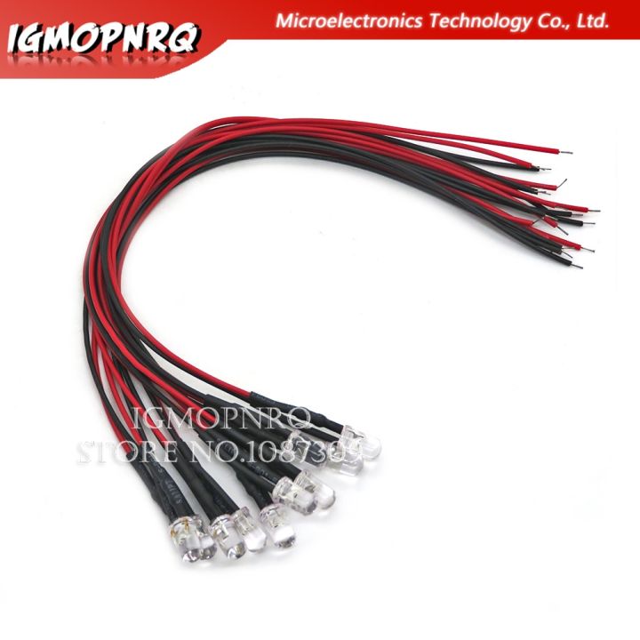 10PCS DC 3V 6V 12V 24V Pre Wired 5mm LED Light Lamp Bulb Prewired ...