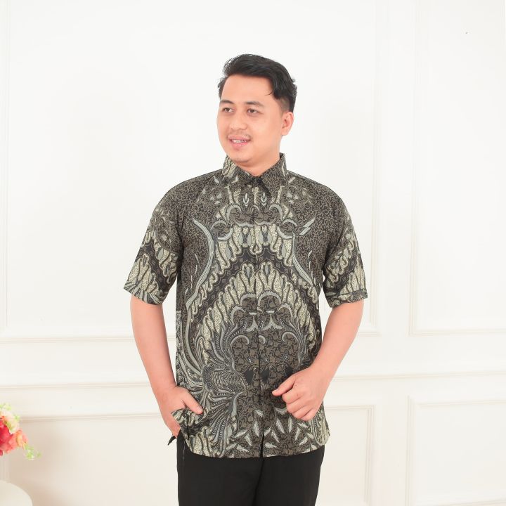 Kemeja Batik MARIO Short ( Real Pict ) 6 Pilihan Warna Pakaian Atasan Formal Pria Dewasa Semua ...