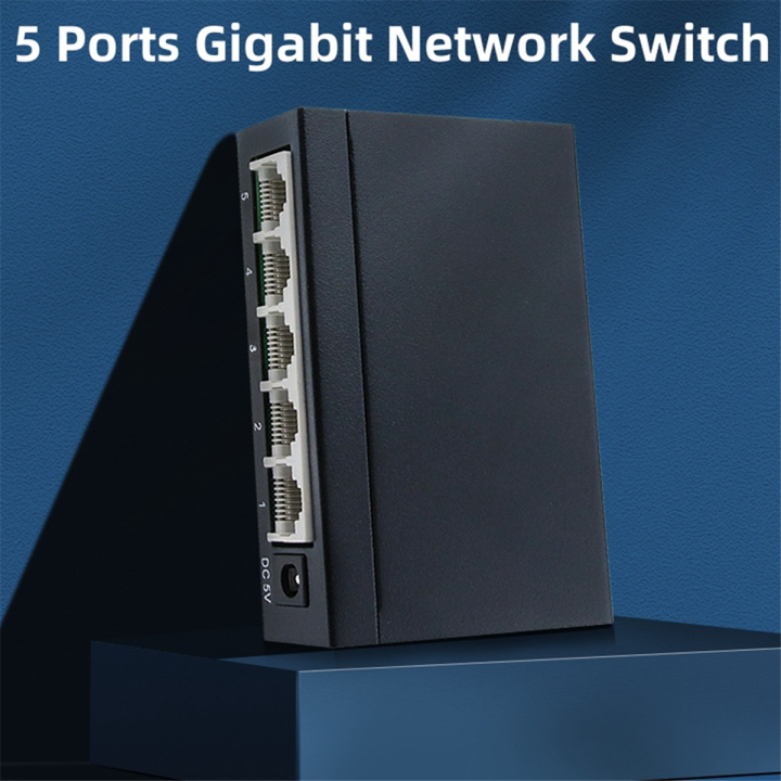 5 Ports Gigabit Network Switch, 1000Mbps Tiny Ethernet Splitter Network ...