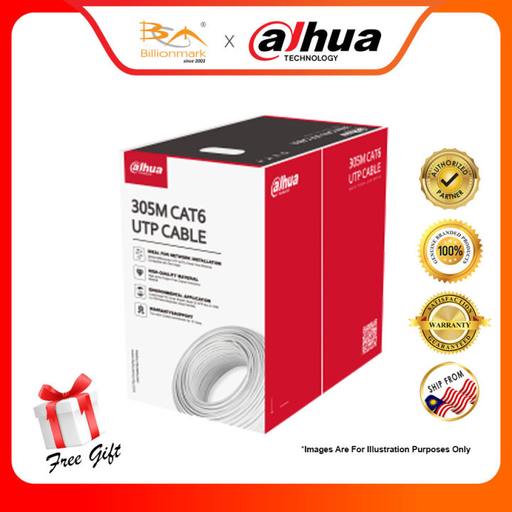 Dahua Cat6 UTP Cable 305m Full Solid Oxygen Free Copper DC Resistance 9 ...
