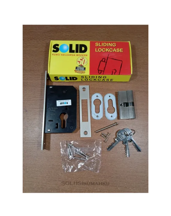 SOLID Body Kunci Pintu Geser KOMPLIT + SILINDER ) / SLIDING LOCKCASE ...