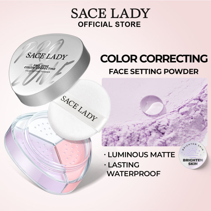 SACE LADY 3-in-1 Face Setting Powder Matte Finish Long Lasting Loose ...