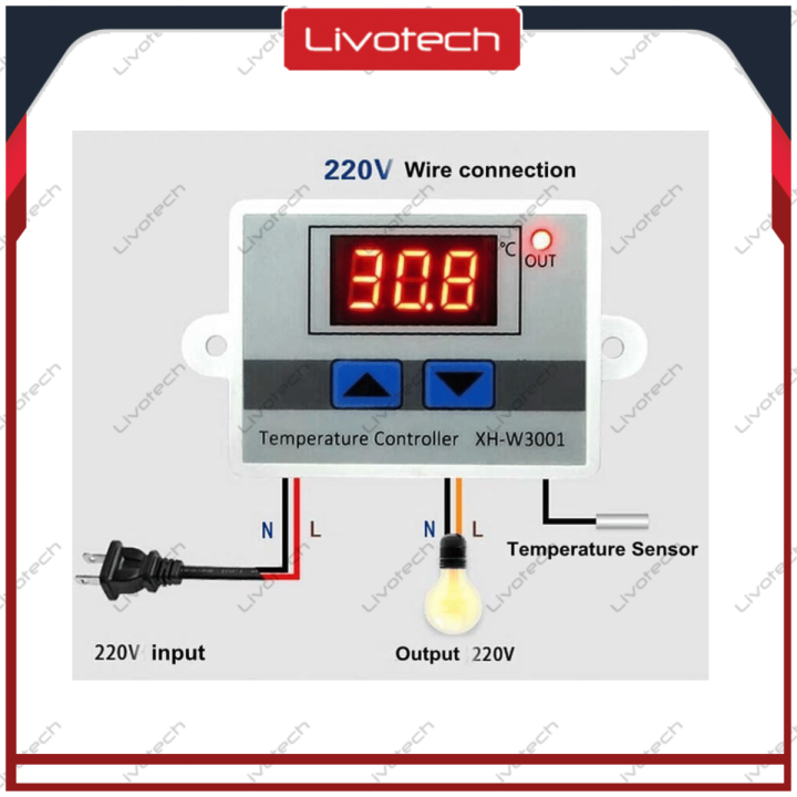 Thermostat/Termostat Digital XH-W3001 220V AC Temperature Controller ...
