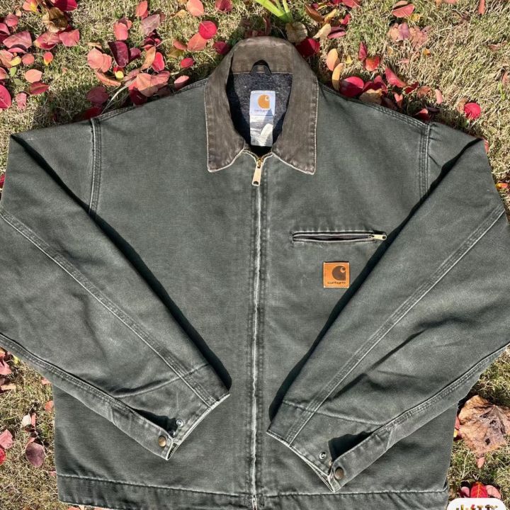 Carhartt [Top Version] Carhart J97 Stonewashed Moss Green Washed Canvas ...