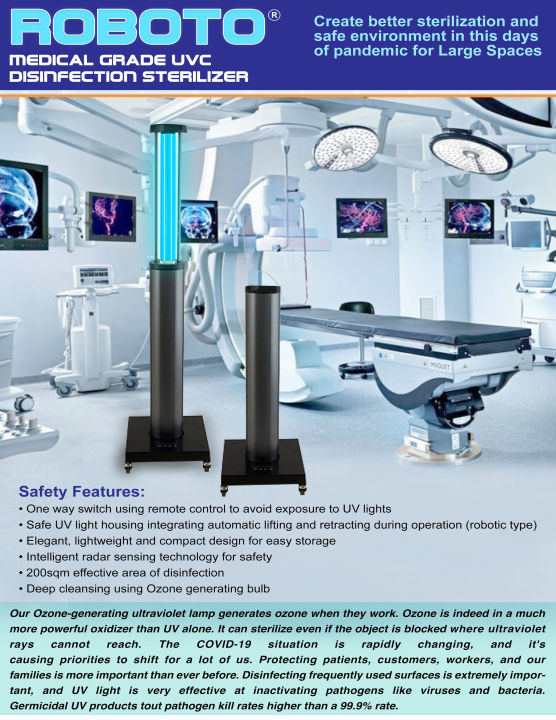 ROBOTO 200W MEDICAL GRADE UVC LIGHT 254NM - ROBOTIC TYPE | Lazada PH