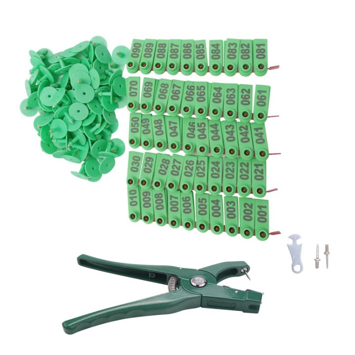 Livestock Animal Ear Tag Pliers, with Number 001-100 Ear Tags and 3 ...