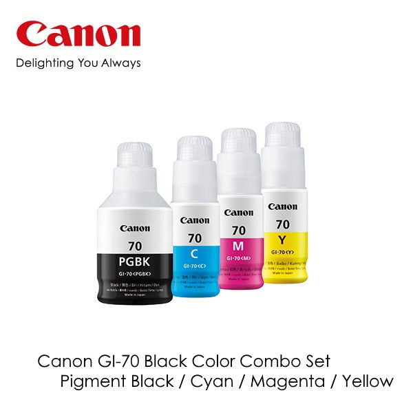 Canon GI-70 Ink Bottle (Black, Cyan, Magenta, Yellow) | Lazada PH