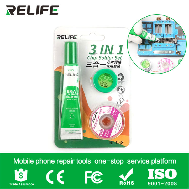 Relife Rl-058 3 In 1 Chip Welding Special Set For Ic Chip Repair Tools ...