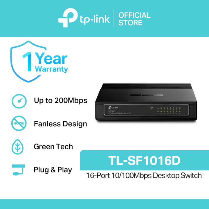 TP-Link TL-SF1016D 16-Port 10/100Mbps Unmanaged Desktop Switch ...