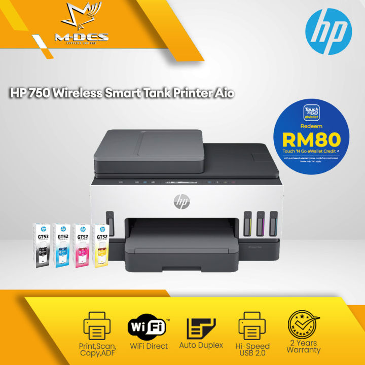 HP Smart Tank 750 All In One Wireless A4 Ink Tank Color Printer / Print ...