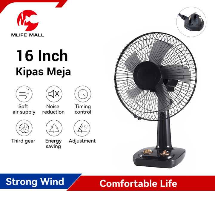 Kipas Meja 16 Inch Table Fan 5 Blades kipas Angin Kipas Mini Kipas Angin kuat/ Kipas Duduk desk ...