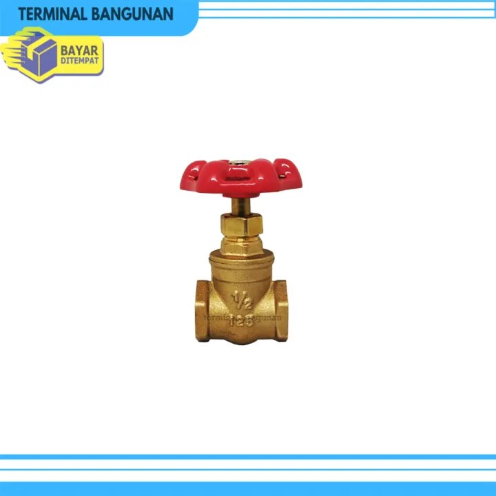 Gate Valve Kuningan Bonuci Stop Kran 1/2 Inch Drat Dalam Model Putar ...