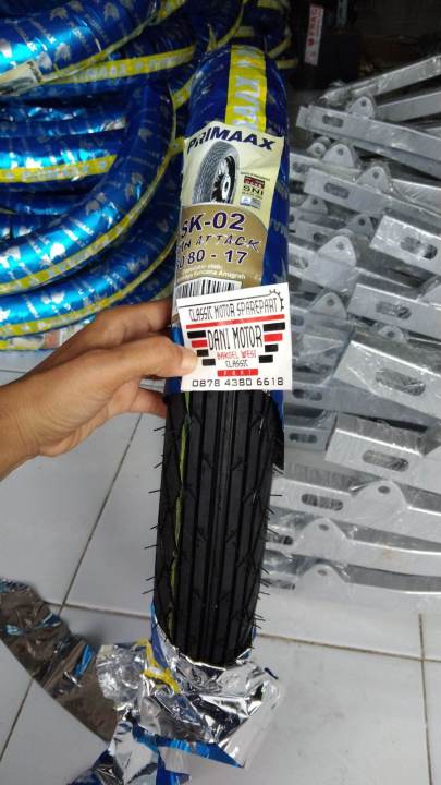 BAN LUAR PRIMAX SK02 UKURAN 80/80 RING 17 TUBE TYPE | Lazada Indonesia