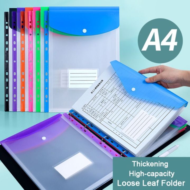 UNMEGONI 6 pcs Clear Binder Folders Plastic A4 Punched Pockets 11 Holes ...