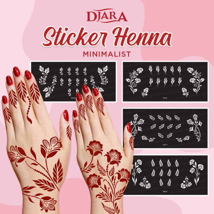 STICKER INAI PENGANTIN DESIGN MINIMALIST / HENNA STICKER STENCIL | Lazada