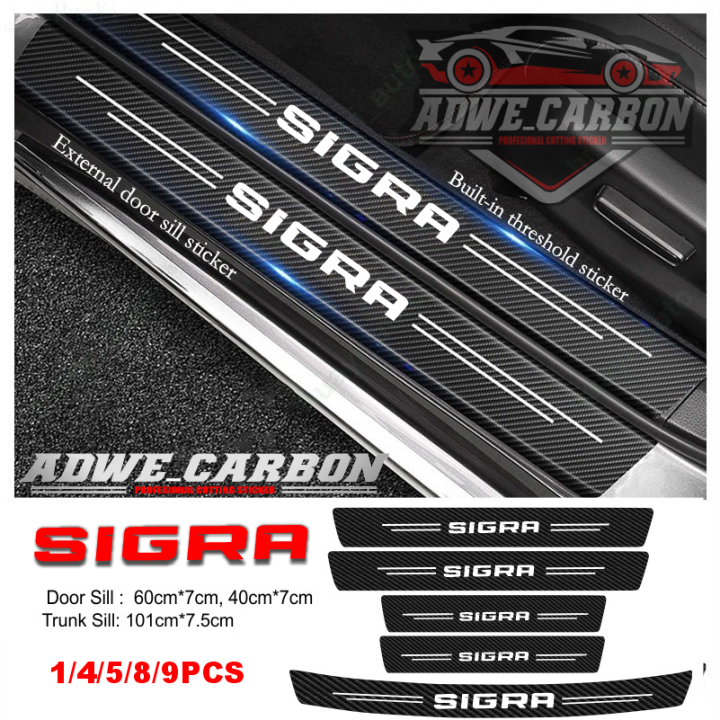 stiker mobil sigra sticker karbon 3d pengaman pijakan mobil sigra ...