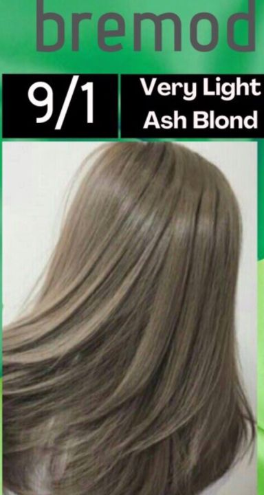 Bremod hair color 9.1 very light ash blond with oxidizer | Lazada PH