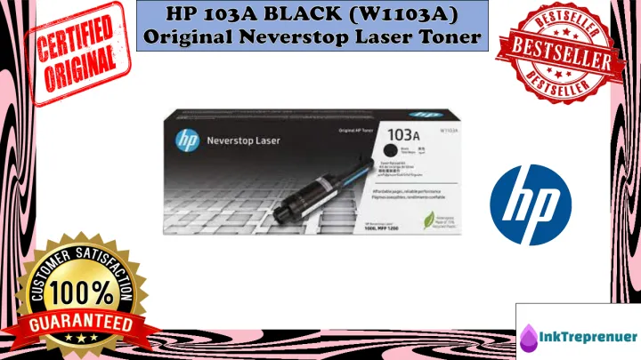 HP 103A BLACK (W1103A) Original Neverstop Laser Toner Reload Kit ...